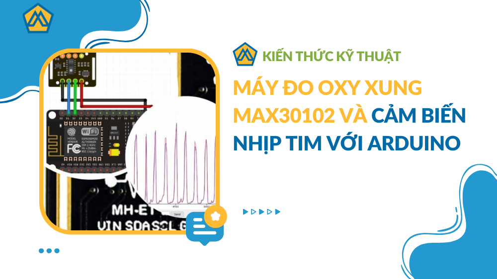 Máy đo oxy xung MAX30102 và cảm biến nhịp tim với Arduino | Mecsu.vn